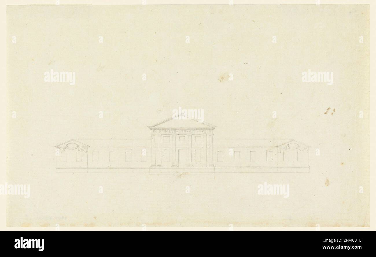 Drawing, Elevation of a Country House; Drafted by John Trumbull ...