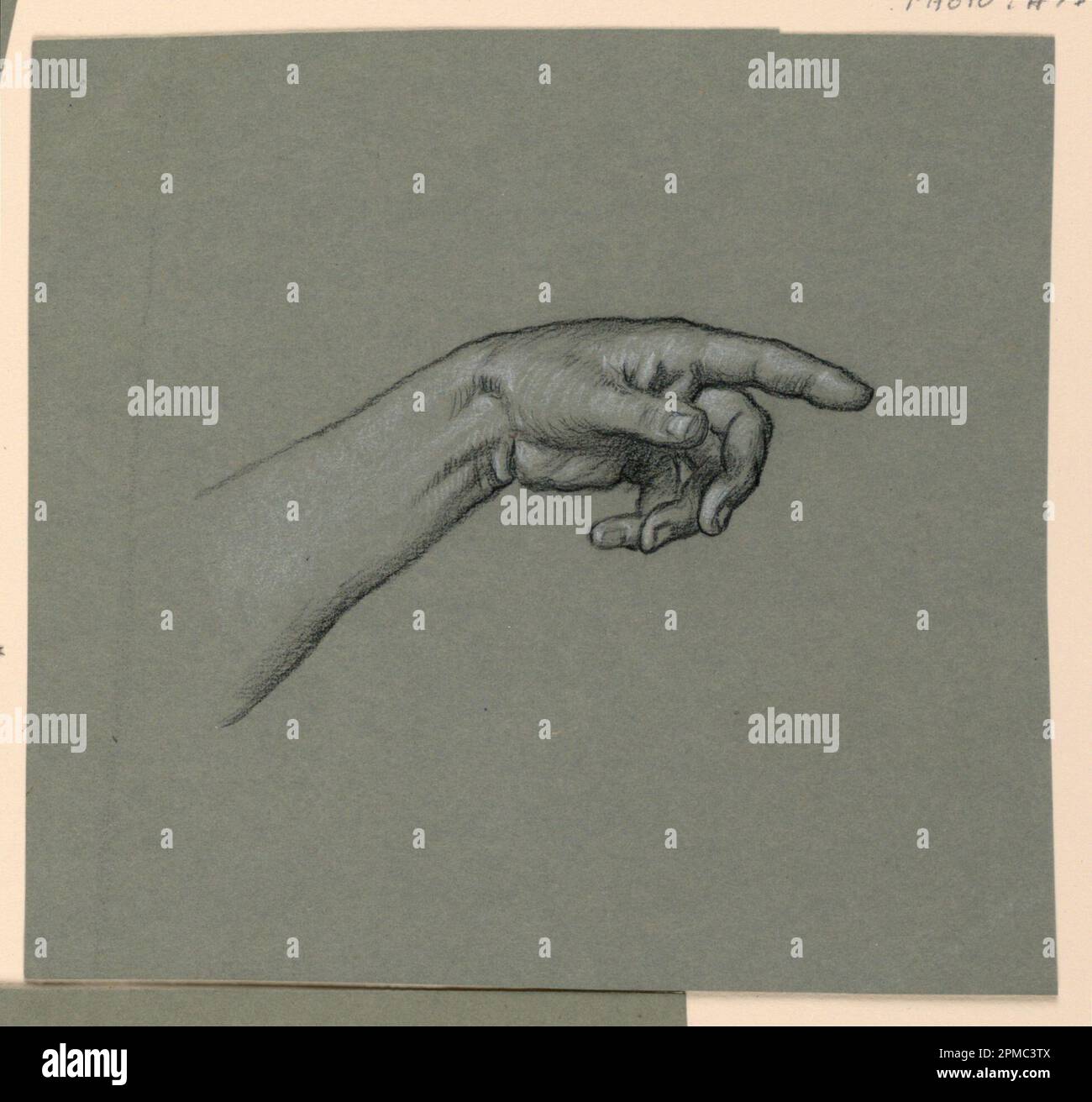 Drawing, pointing left hand and wrist; Elihu Vedder (American, 1836 ...