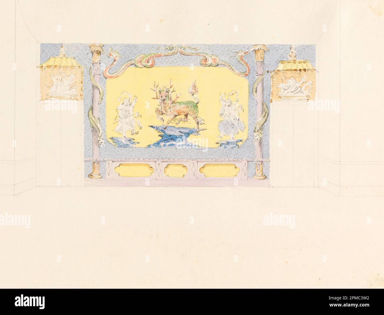 Drawing, Design for South Wall of the Music Room, Royal Pavilion ...