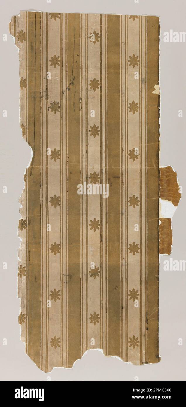 Sidewall (England); block-printed and flocked; 121.5 x 55.5 cm (47 13/ ...