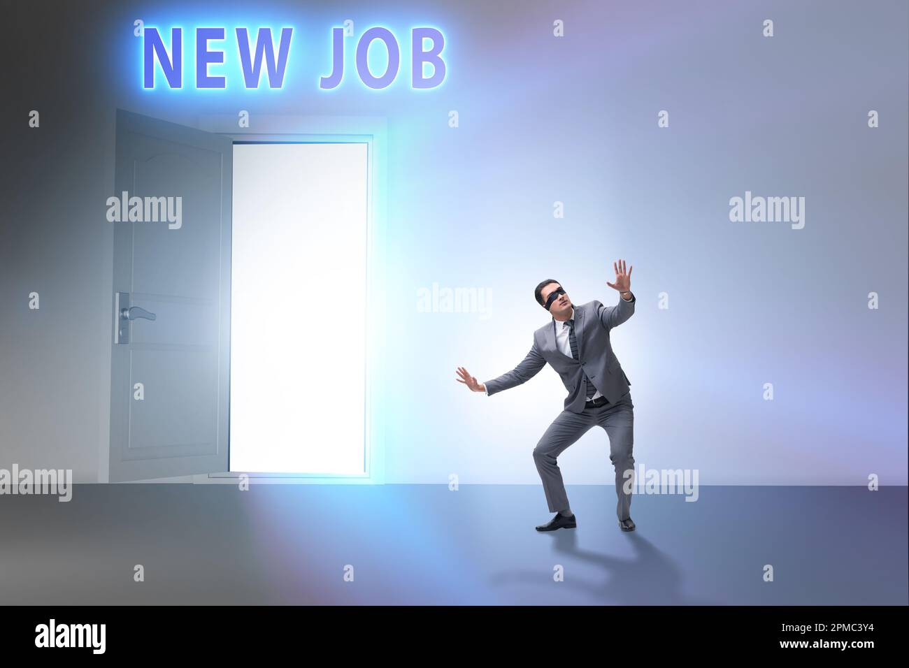 New job concept with the open door Stock Photo - Alamy
