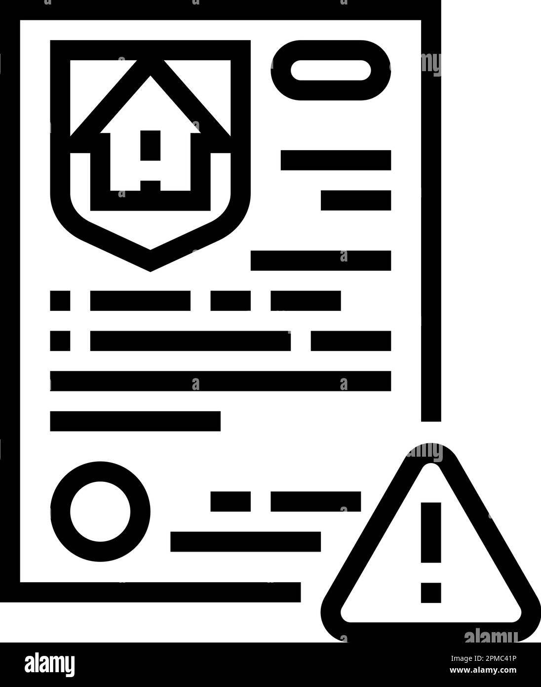 house earthquake accident insurance line icon vector illustration Stock ...