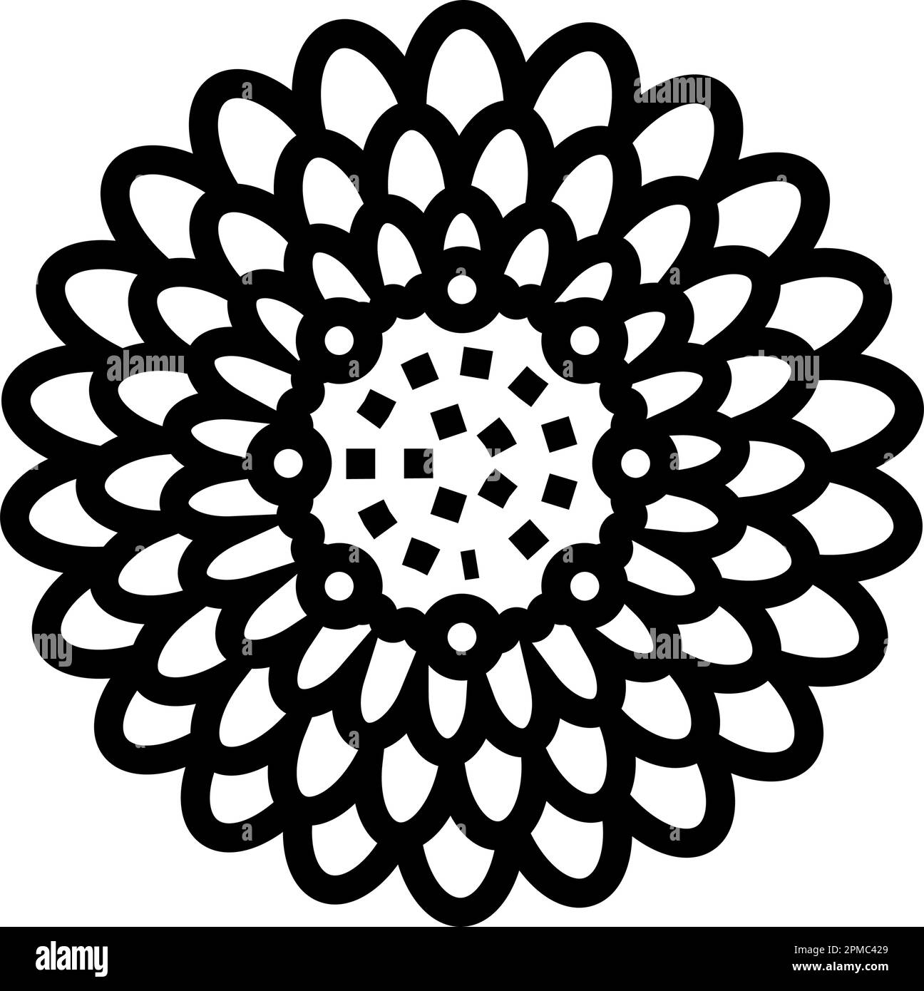 dahlia blossom spring line icon vector illustration Stock Vector Image ...