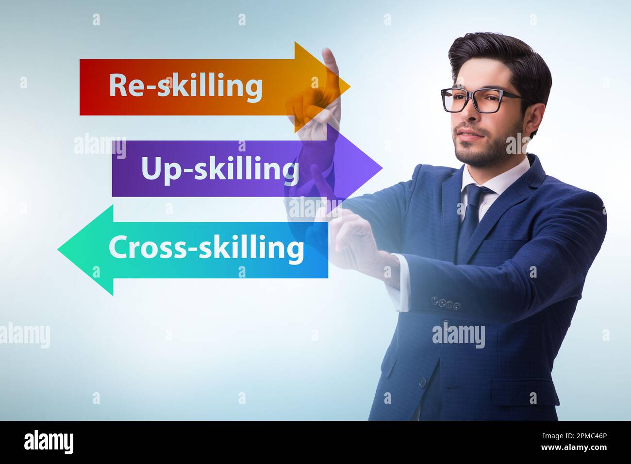 Re-skilling and upskilling in the learning concept Stock Photo - Alamy