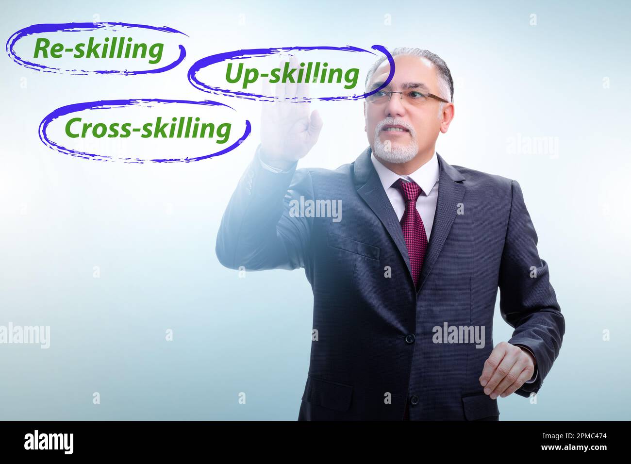 Re-skilling and upskilling in the learning concept Stock Photo - Alamy