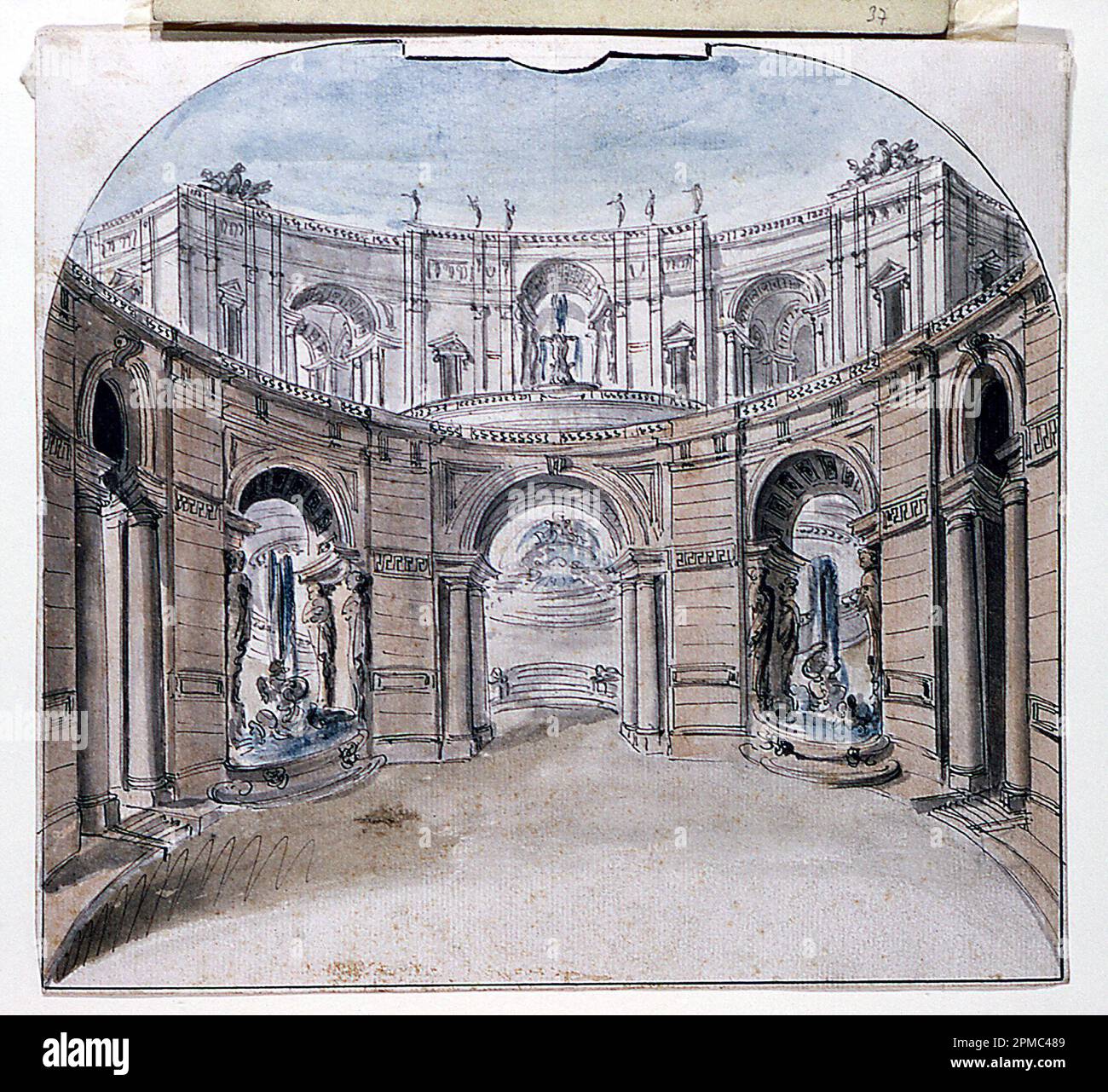 Drawing, Stage Design: Palace Architecture; Architect: Unknown (Italian ...