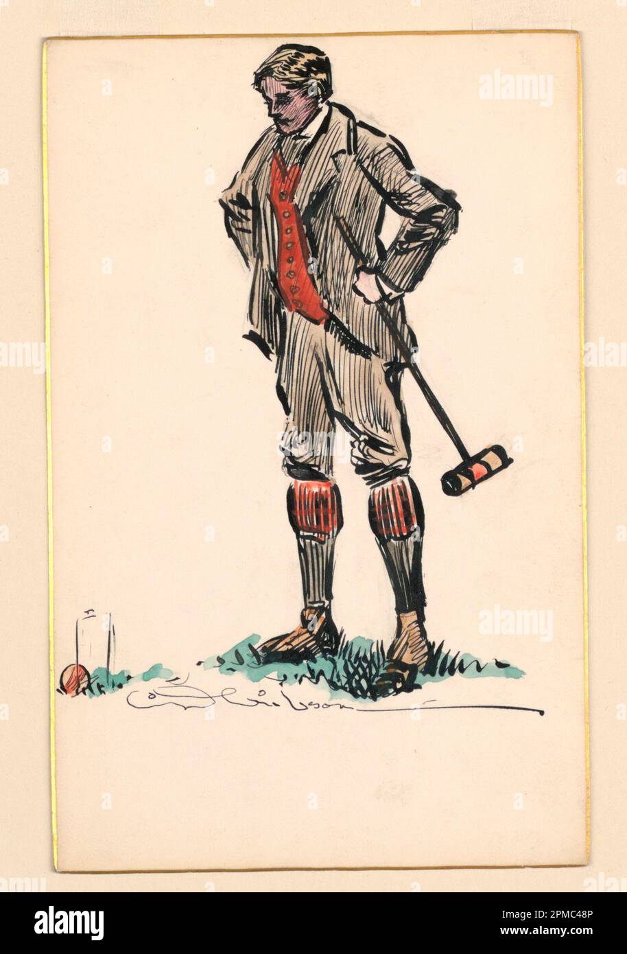 Drawing, Croquet Player; Charles Dana Gibson (1867 – 1944); USA; pen ...
