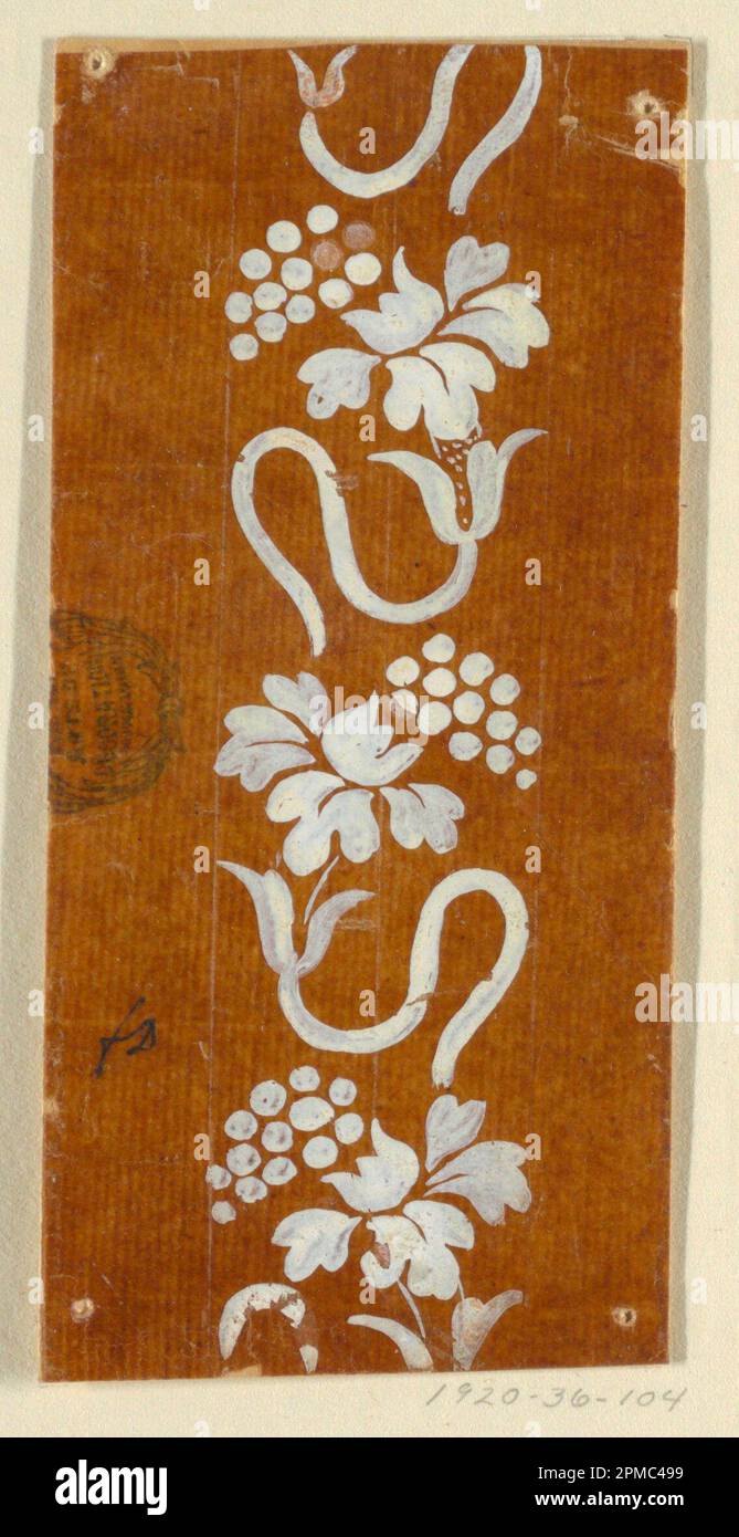Drawing, Design for a Woven or Embroidered Vertical Border of the ...