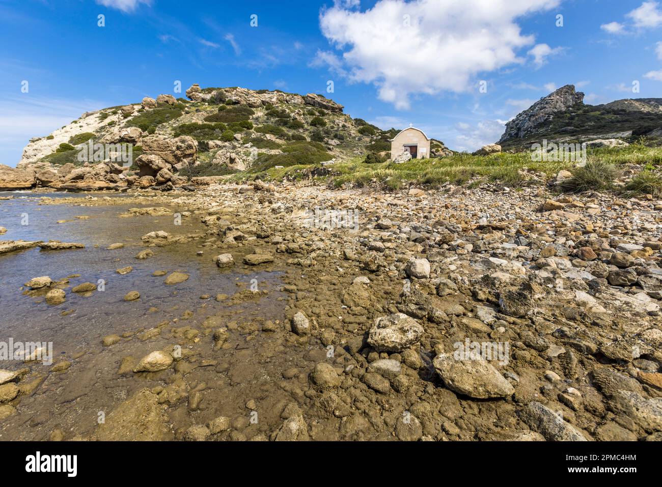 St. George's Chapel in Kormacit Bay in Northern Cyprus. Livera, Cyprus ...