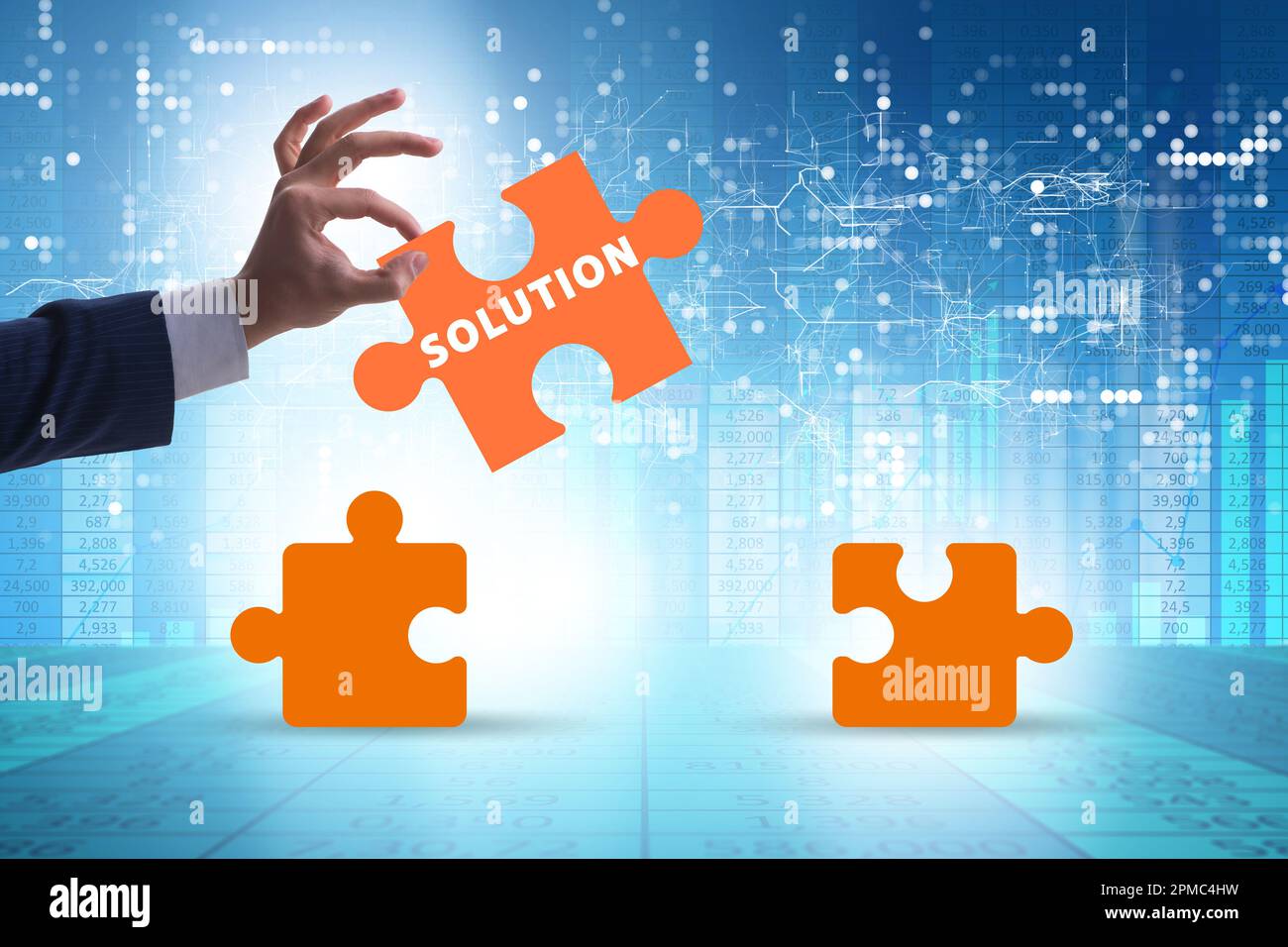 Business solution concept with the jigsaw puzzle pieces Stock Photo - Alamy
