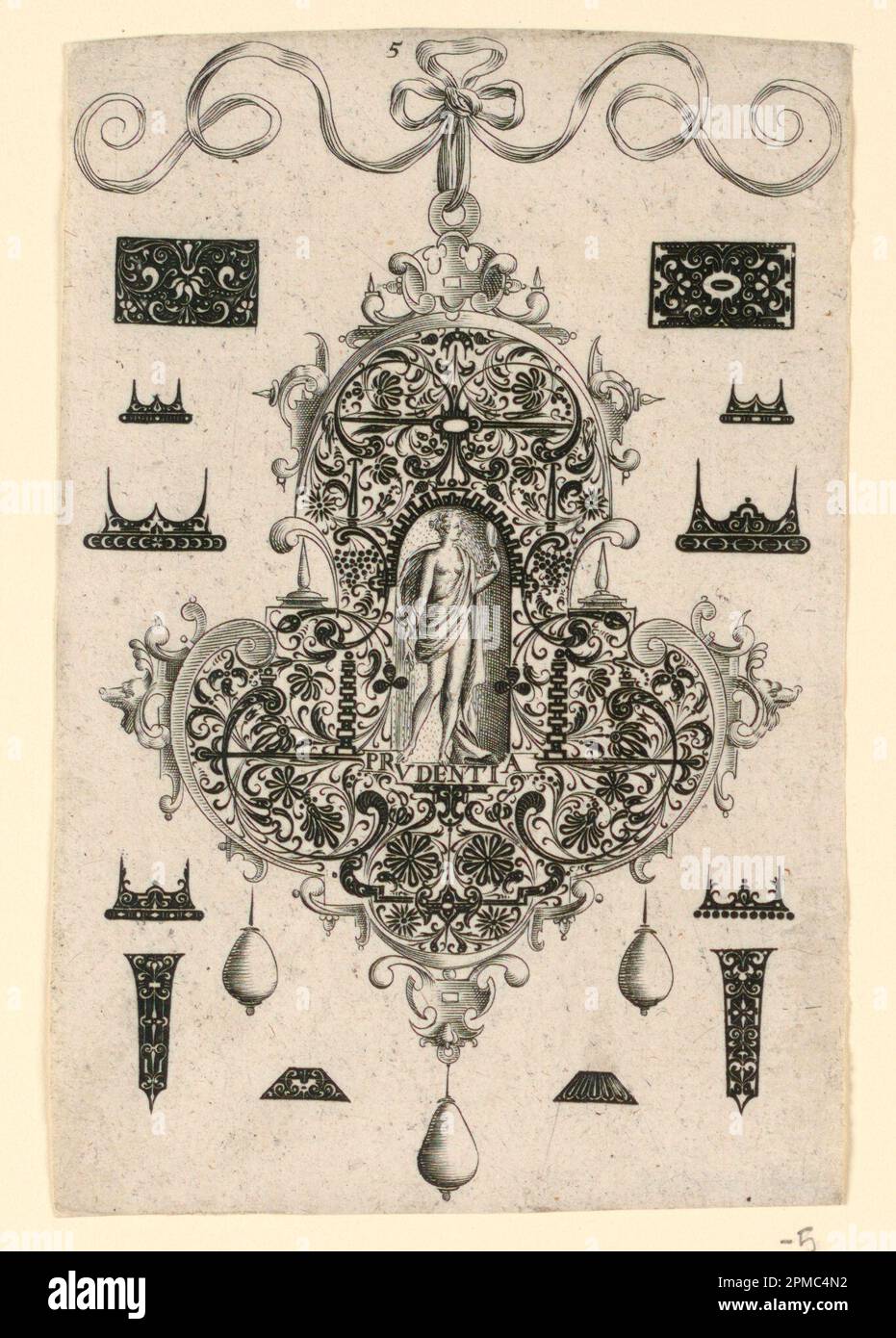 Print, Plate 5, from a series of eight pendant designs with the ...