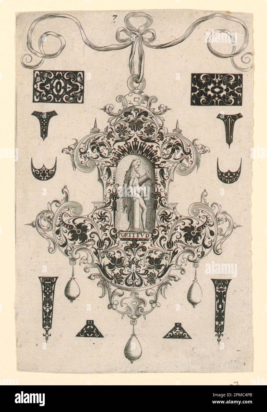 Print, Plate 7, from a series of eight pendant designs with the ...