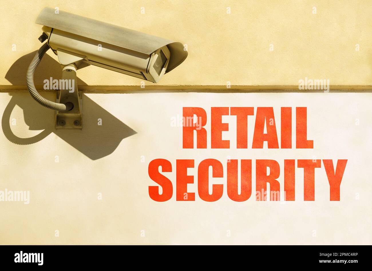 Video surveillance and security. A CCTV camera is installed on the wall ...