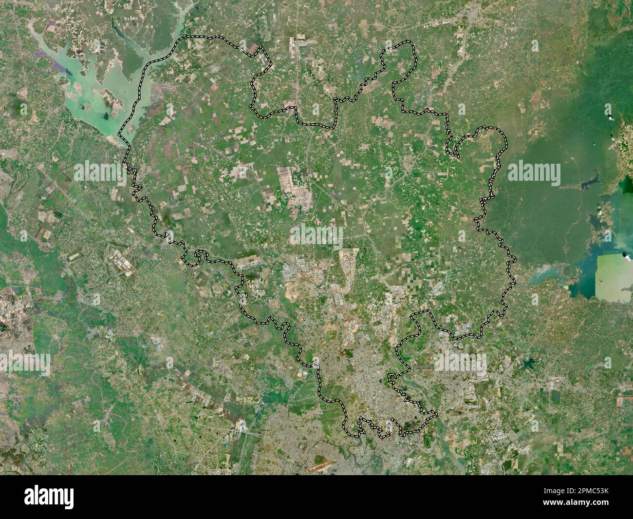 Binh Duong, province of Vietnam. High resolution satellite map Stock ...