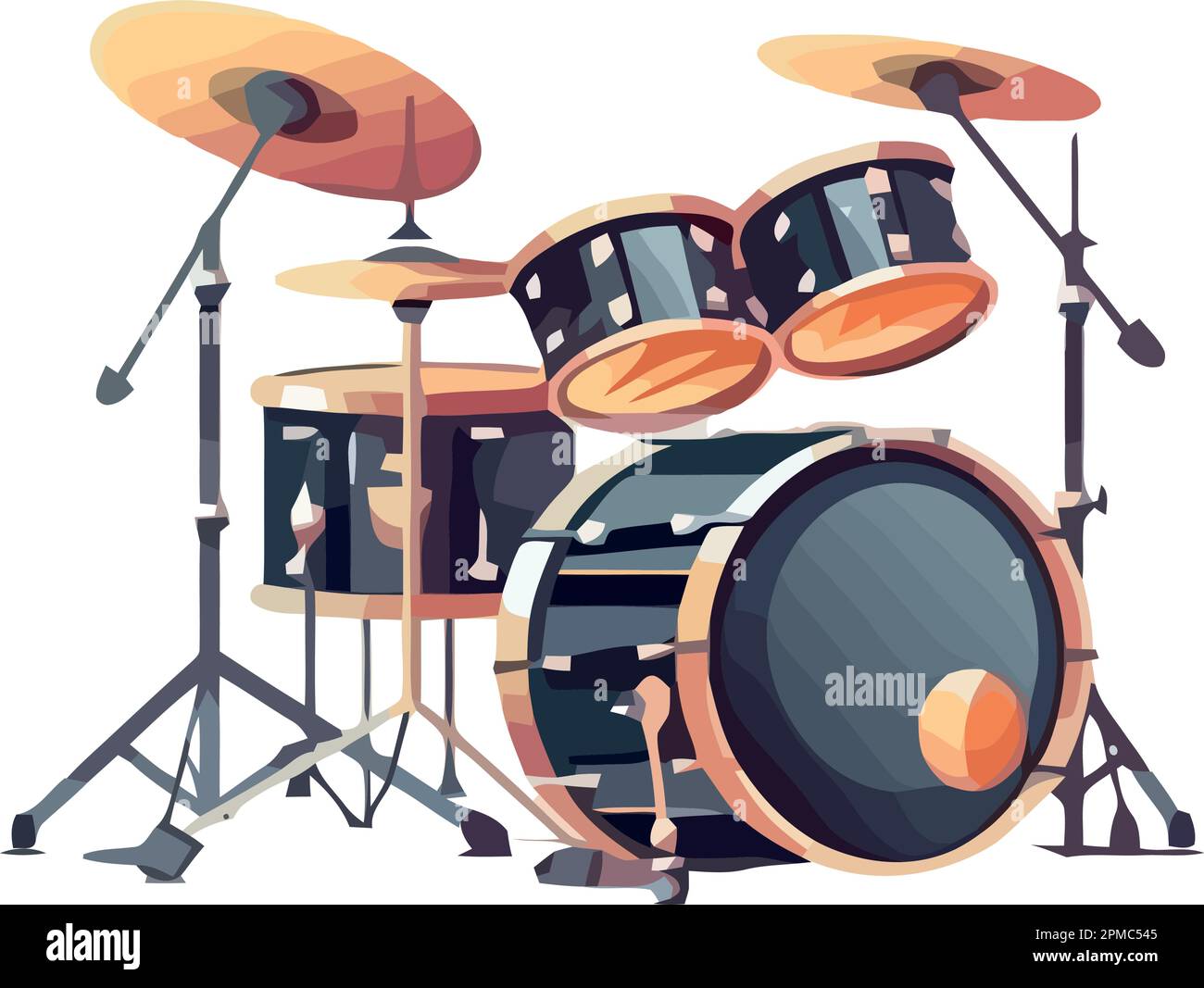 Drummer playing drum kit on modern stage Stock Vector Image & Art - Alamy