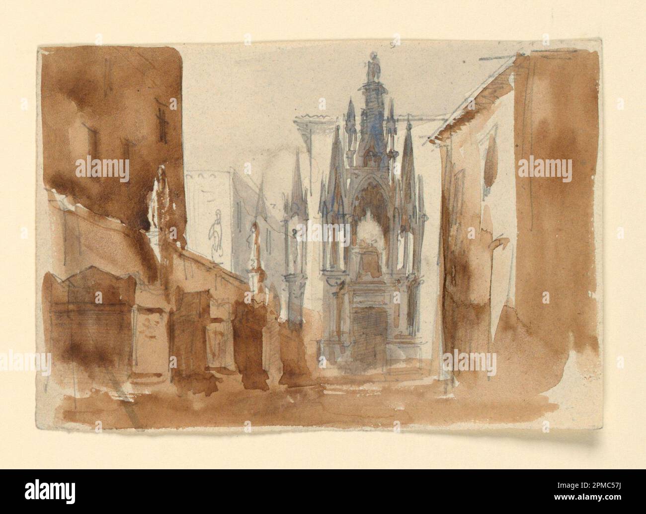 Drawing, Stage Design, Tomb in Monumental Form; Designed by Luigi Ricci ...