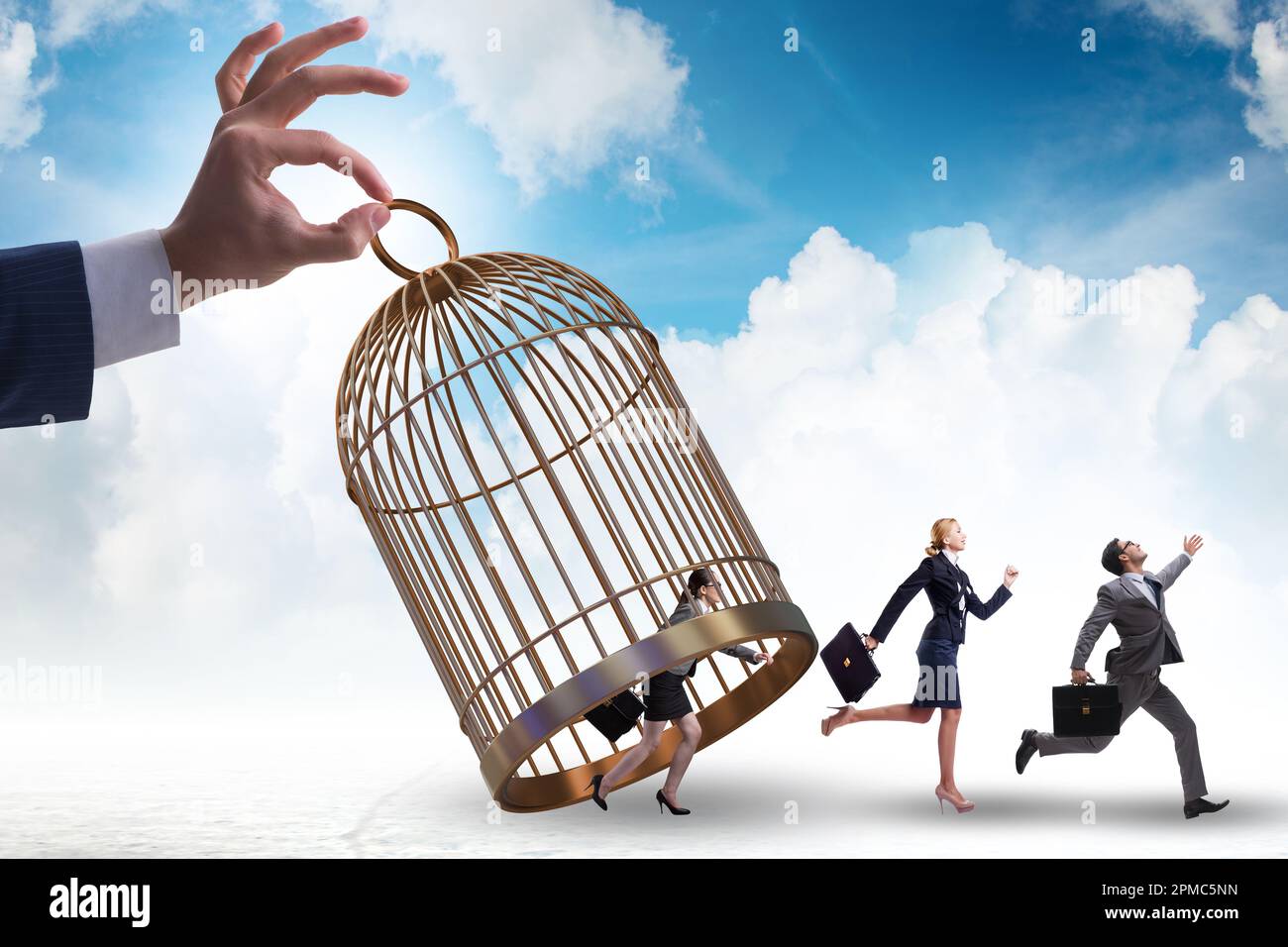 Bars prison cell businesswoman hi-res stock photography and images - Alamy