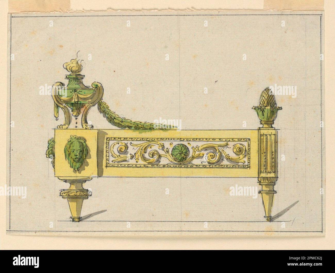 Drawing, Design for a Firedog; Follower of Jean-Louis Prieur the ...