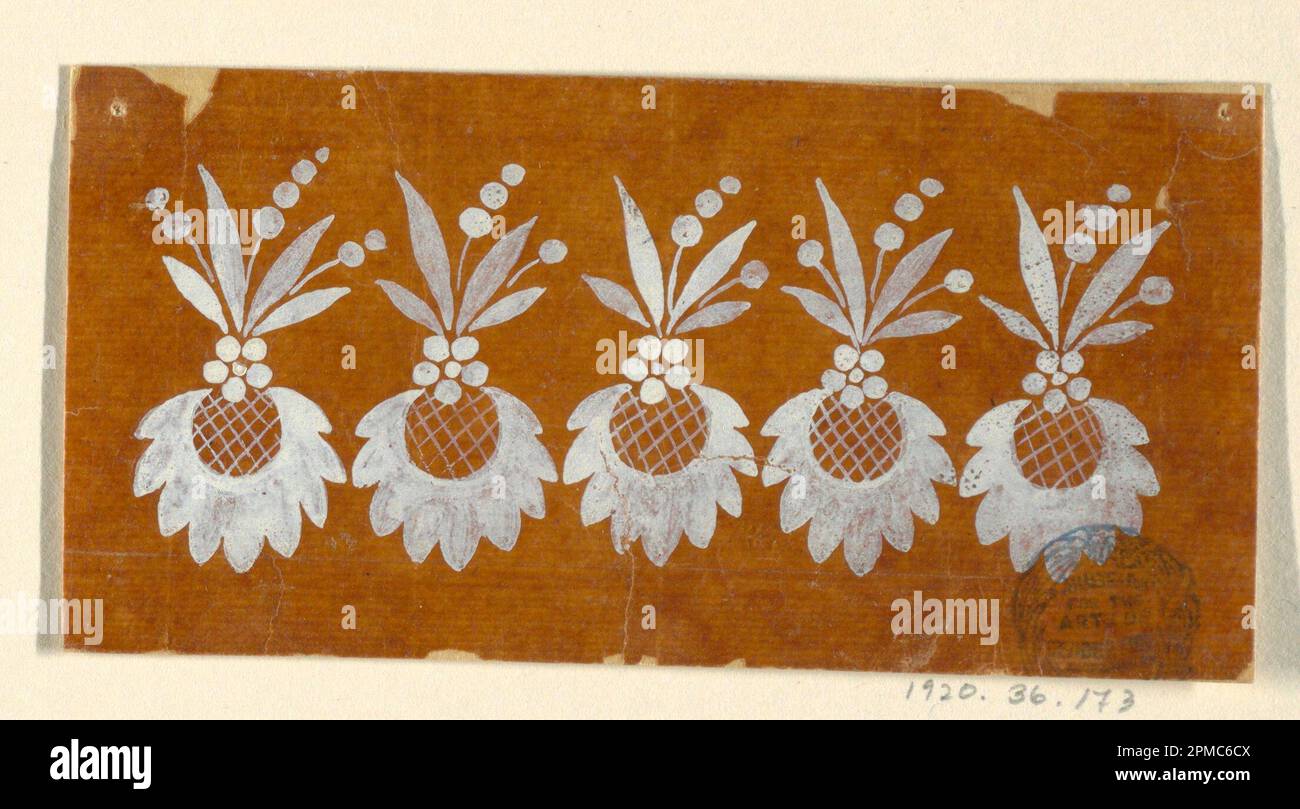 Drawing, Design for an Embroidered or Woven Horizontal Border of the ...