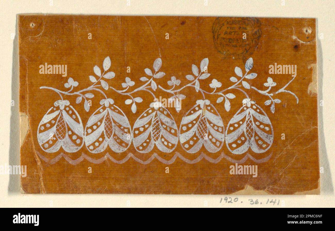 Drawing, Design for an Embroidered or Woven Horizontal Border of the ...