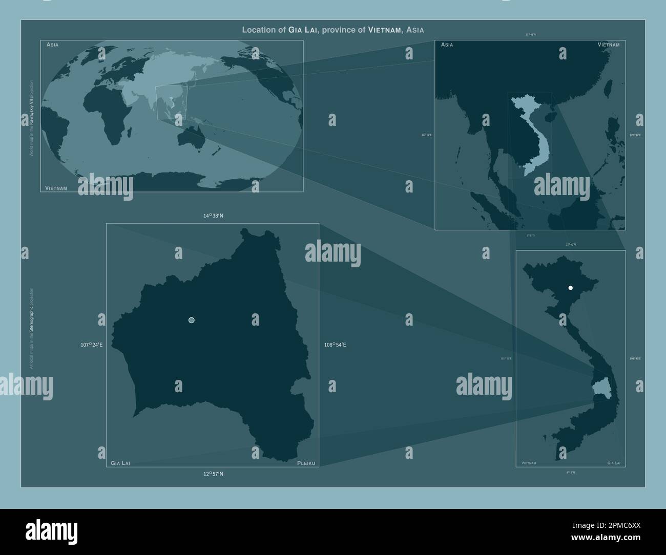 Gia Lai, province of Vietnam. Diagram showing the location of the ...
