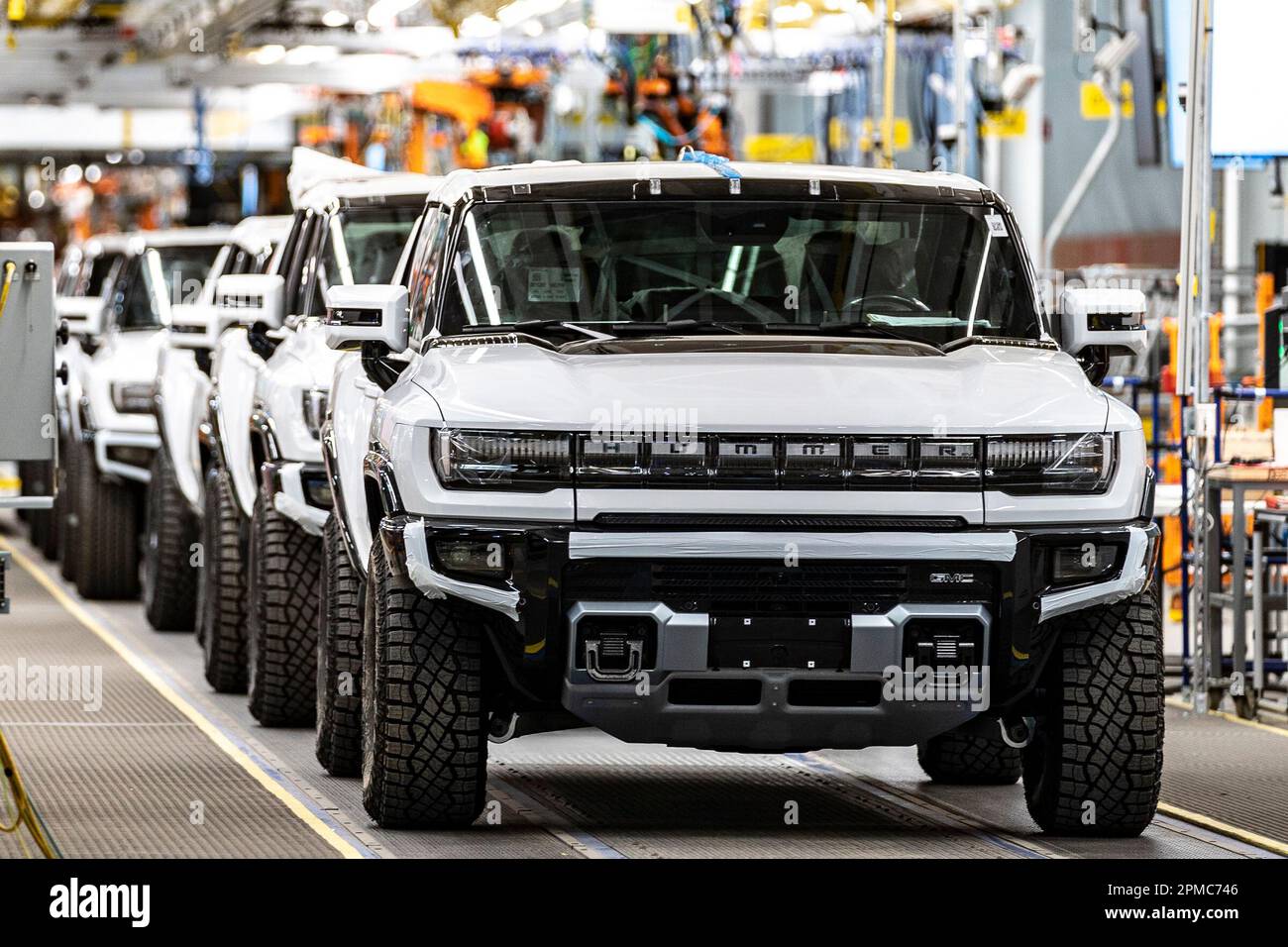Detroit, Michigan, USA. 17th Nov, 2021. Hummer EV vehicles at the the ...