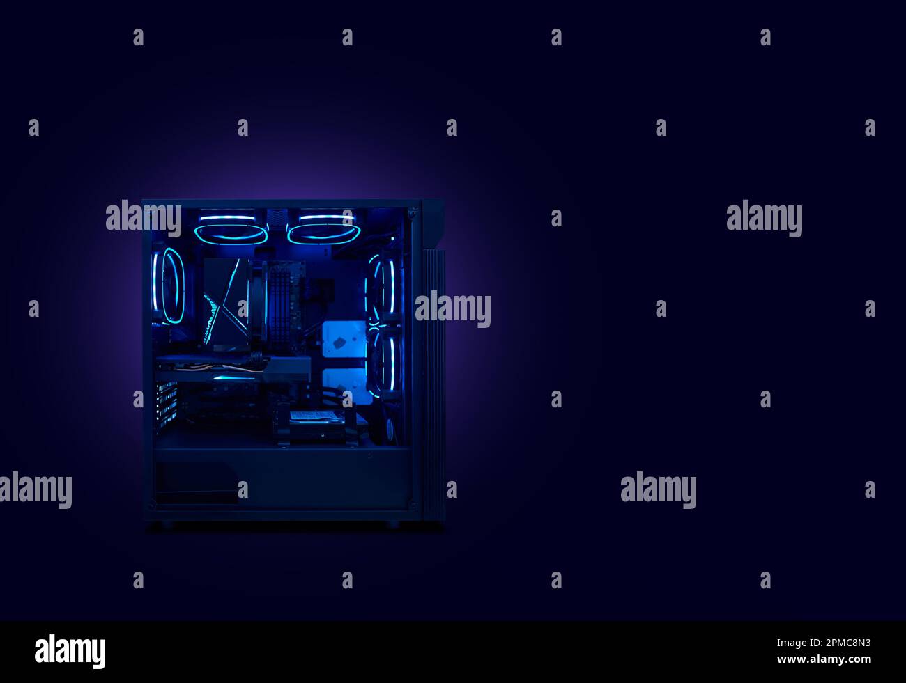 Modern gaming computer with cooling and LED illumination Stock Photo ...