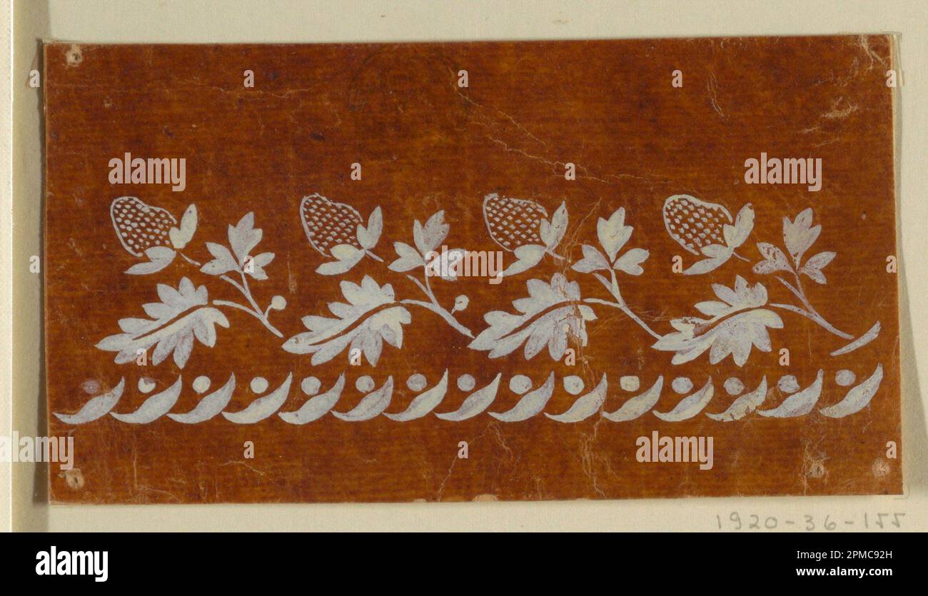 Drawing, Design for an Embroidered or Woven Horizontal Border of the ...