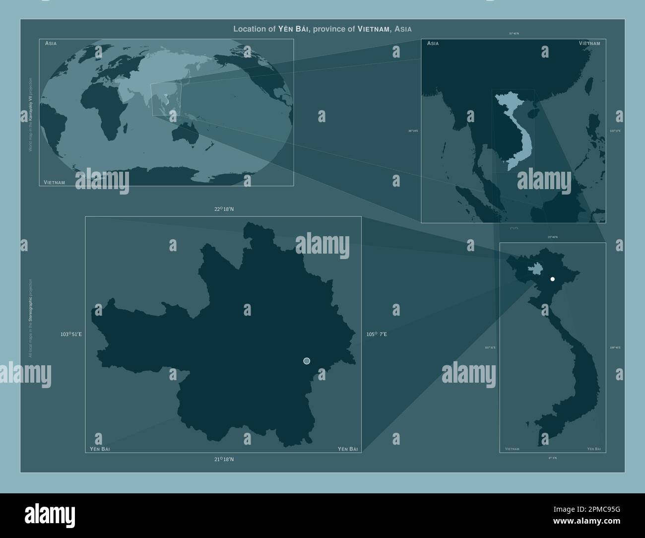 Yen Bai, province of Vietnam. Diagram showing the location of the ...