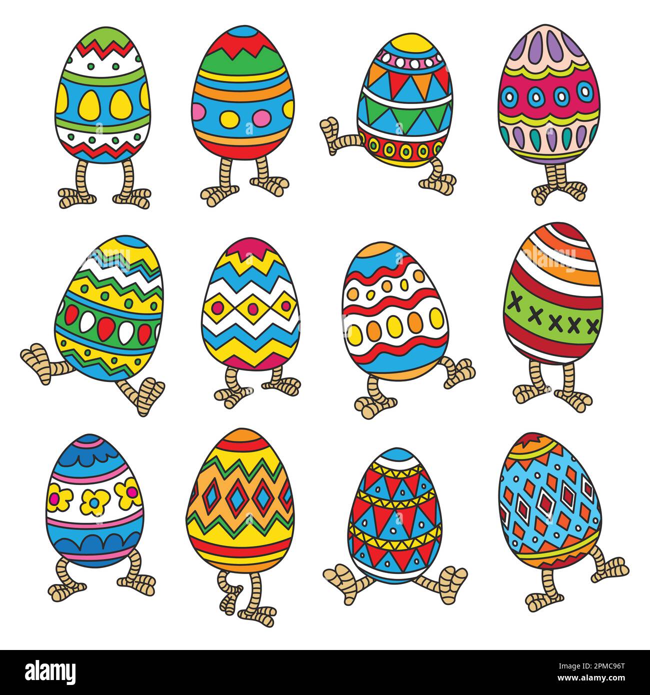 Easter Eggs vector chicken icon logo leg cartoon illustration colorful ...