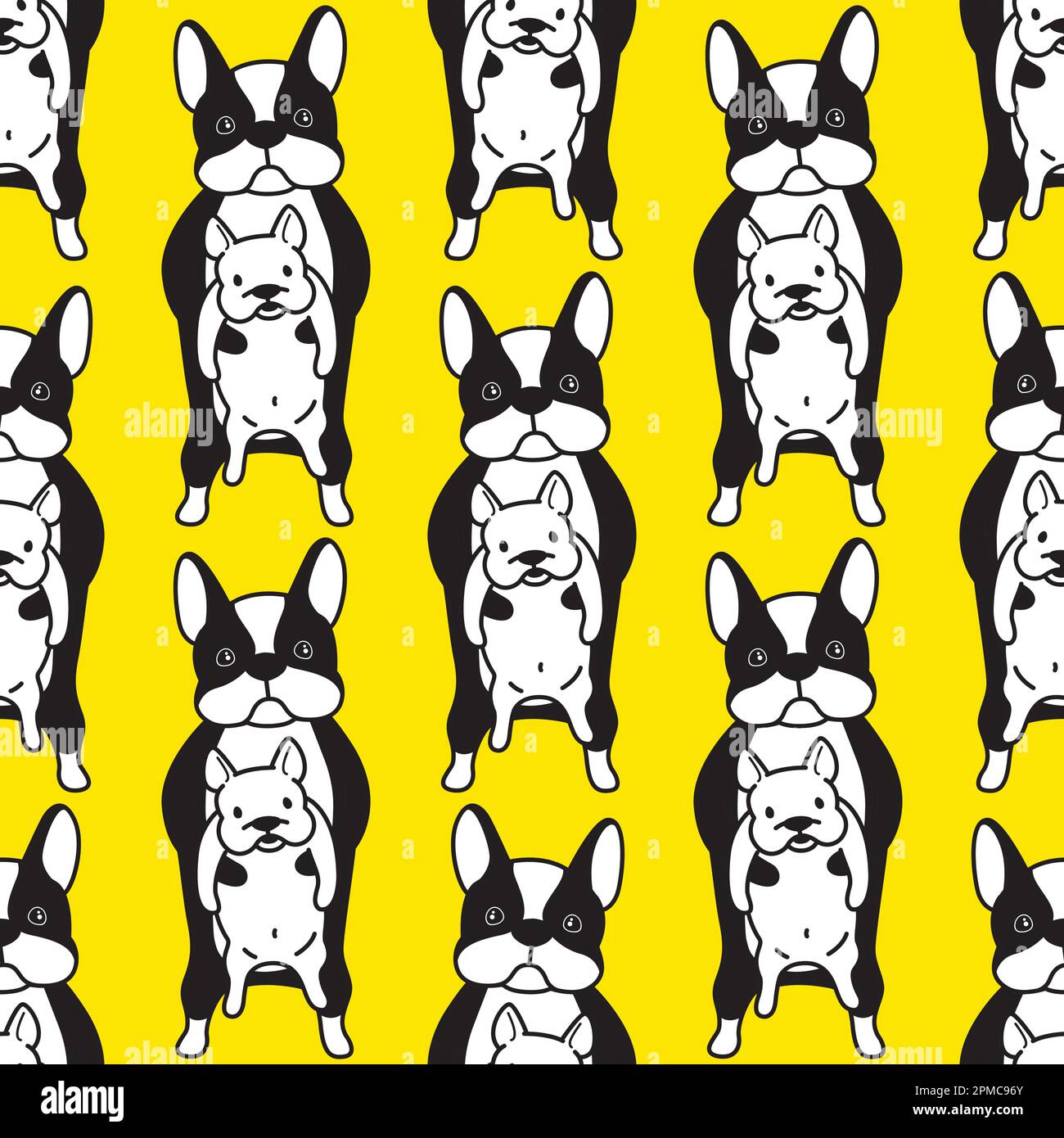 Dog seamless french bulldog vector pattern wallpaper isolated ...