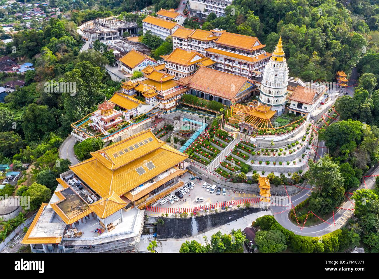 Kek Lok Si Temple aerial view photo on Penang island in Malaysia Stock ...