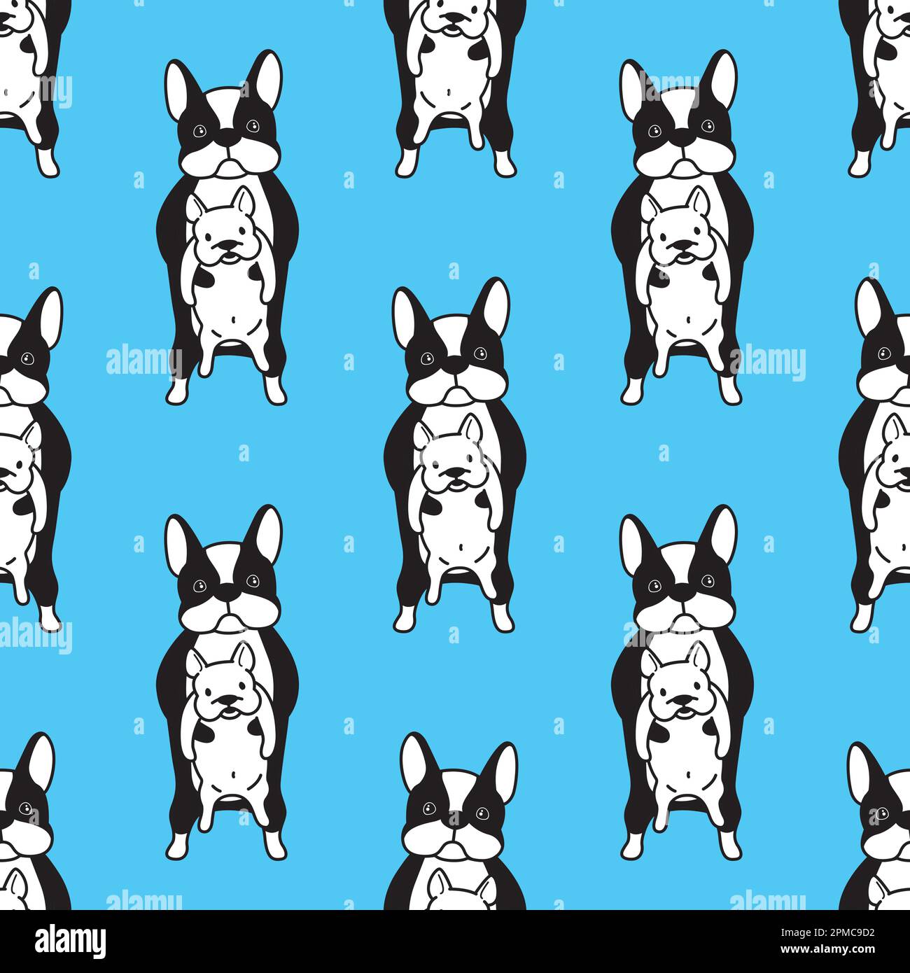 Dog french bulldog seamless pattern vector doodle wallpaper isolated ...