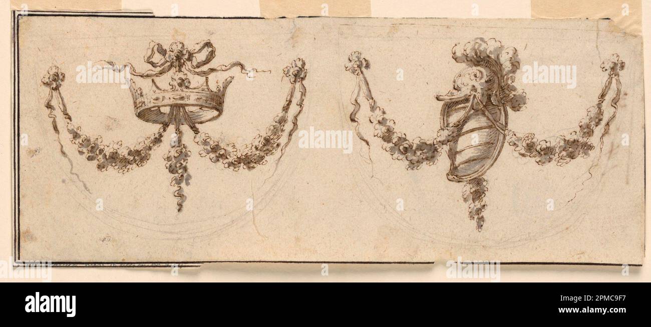 Drawing, Two Designs for Festoons; Attributed to Giuseppe Bernardino ...