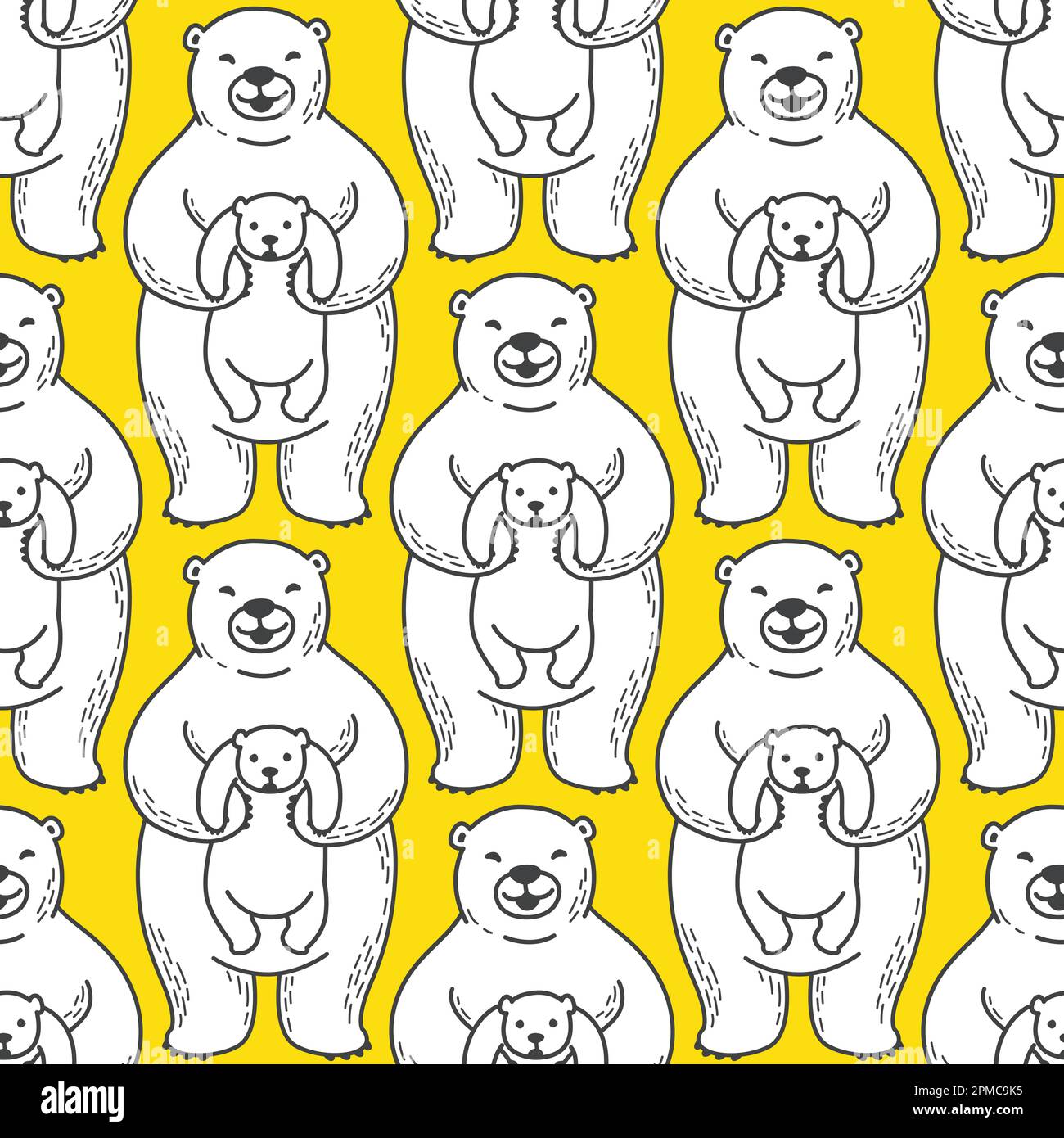 Bear Seamless vector Polar Bear Pattern hug kid child isolated wallpaper tile background Stock ...