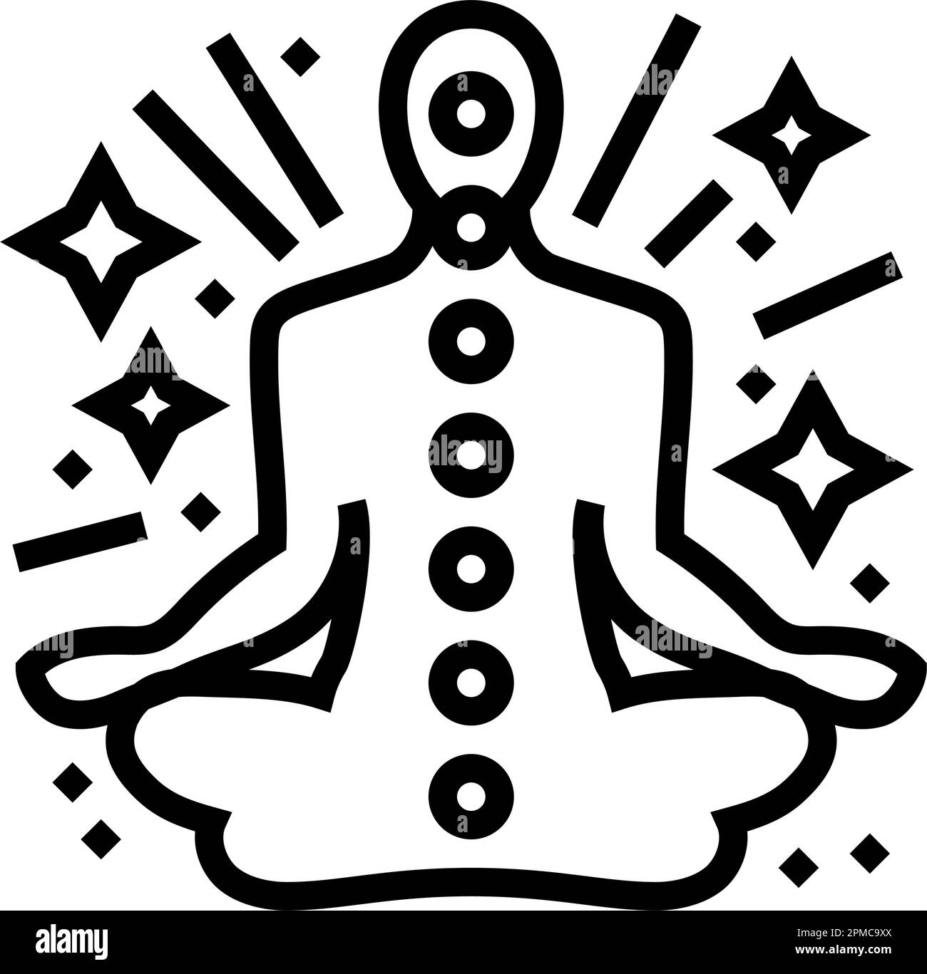spiritual meditation yoga line icon vector illustration Stock Vector ...