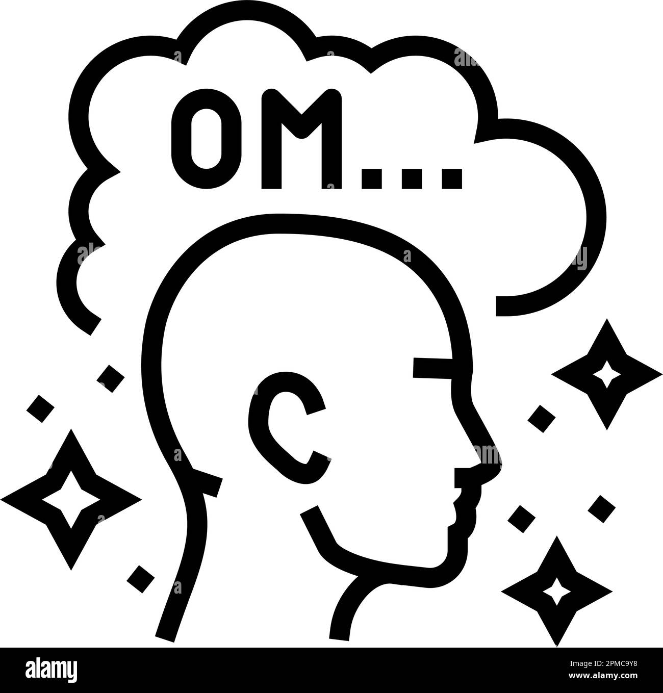 mantra meditation yoga line icon vector illustration Stock Vector Image ...