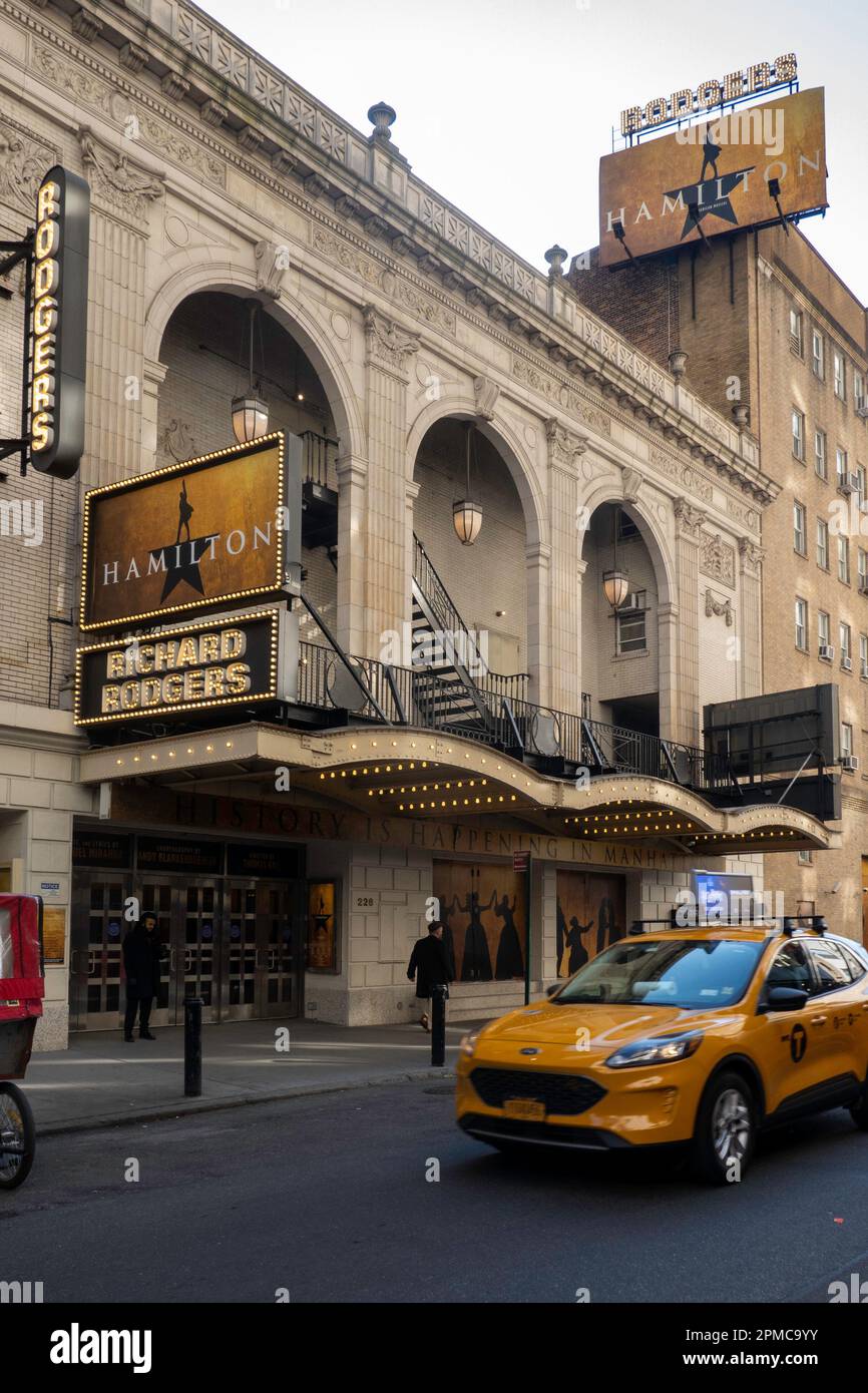 "Hamilton" Marquee at the Richard RodgersTheatre, Times Square, NYC ...