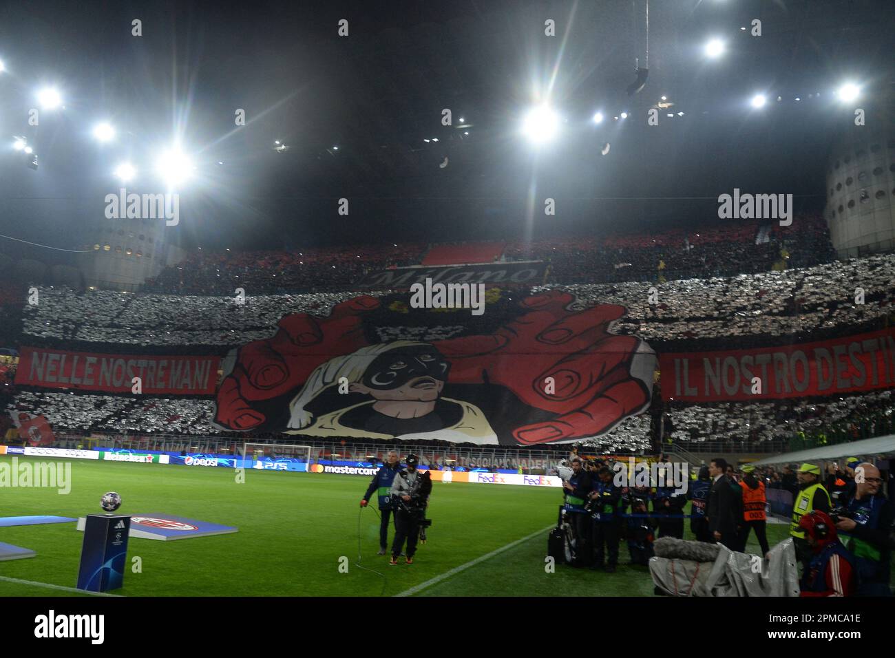 Milan, Italy. 12th Apr, 2023. the choreography of the Milan curve ...
