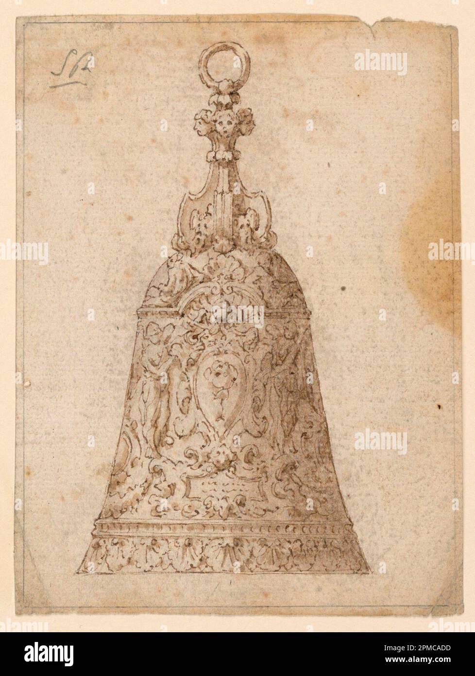 Drawing, Design for a Hand Bell in Neo-Renaissance Style; pen and ink ...