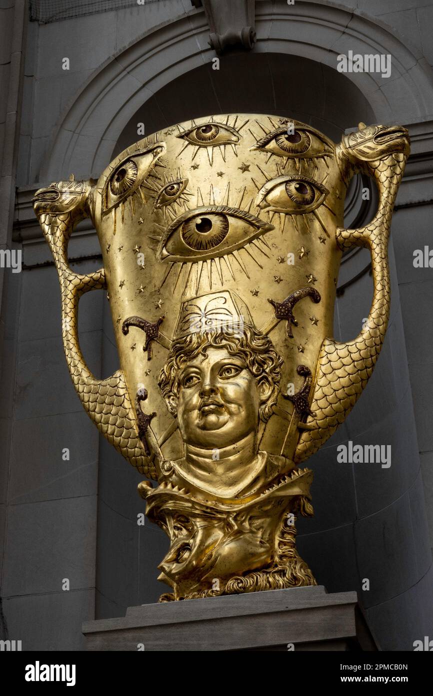 Hew Locke created the sculptures "Gilt: Trophies" for the front of the ...