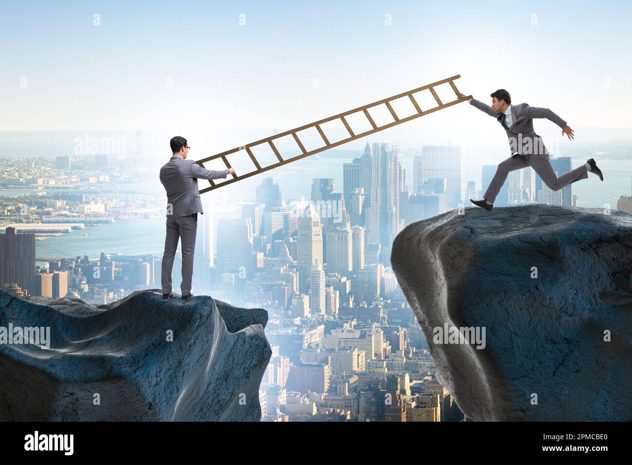 Business stairs helping people hi-res stock photography and images - Alamy