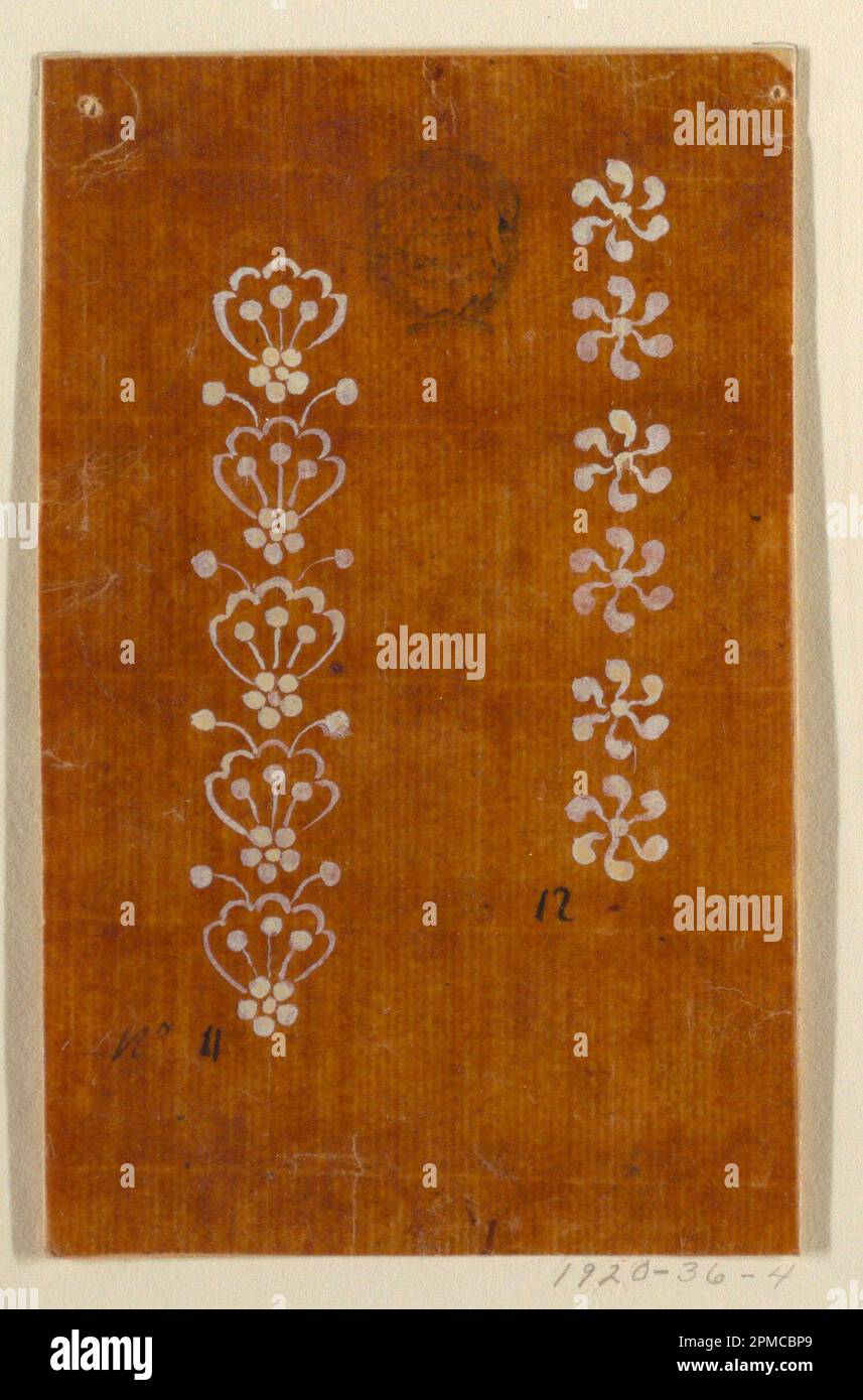 Drawing, Design for Two Embroidered or Woven Borders of the "Fabrique ...