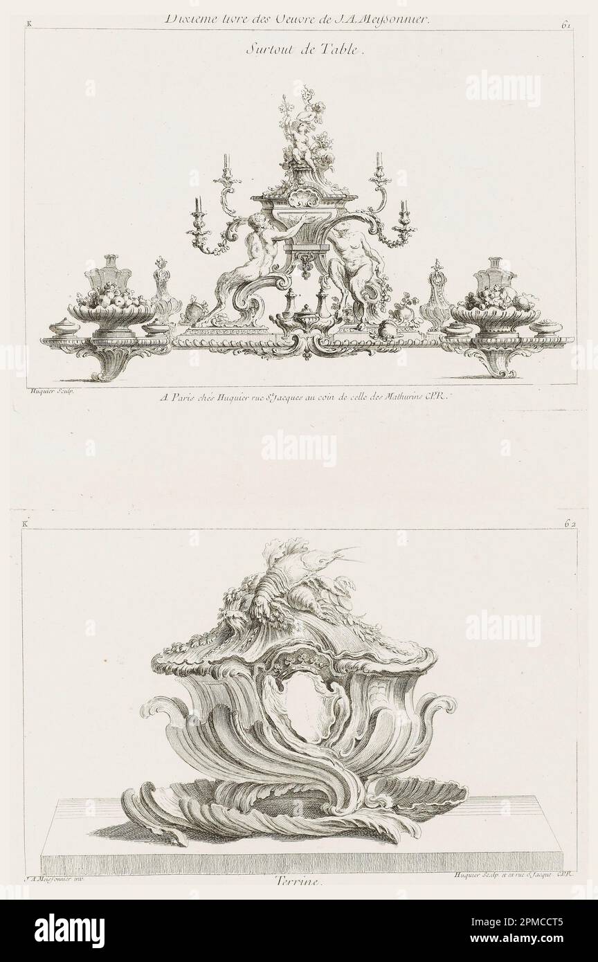 Print, Dixieme livre des oeuvres de J.A. Meissonnier, Surtout de Table ...