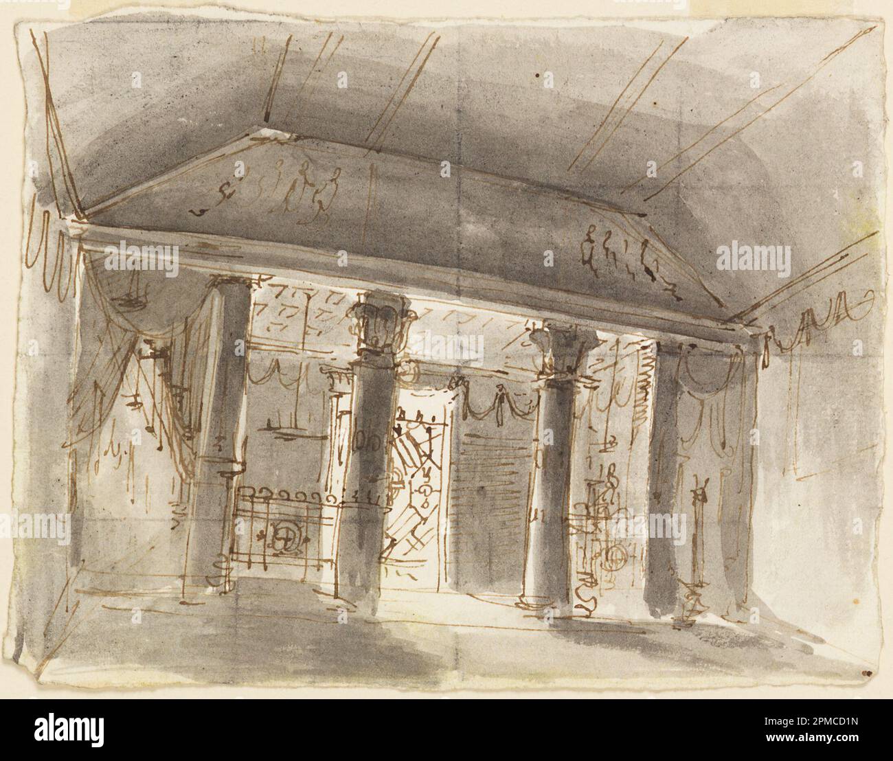 Interior of chapel this is a drawing i hi-res stock photography and ...