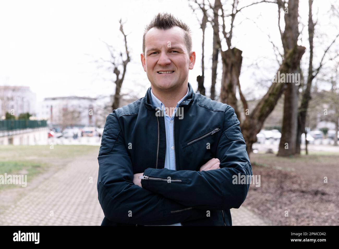 A confident business person in the city. Business vision ...