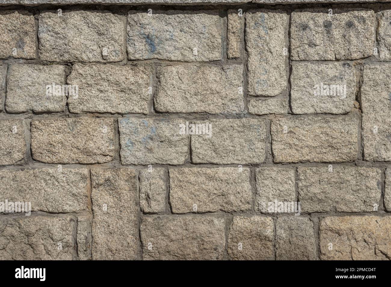 A wall of granite blocks with cement. vector background stone texture ...