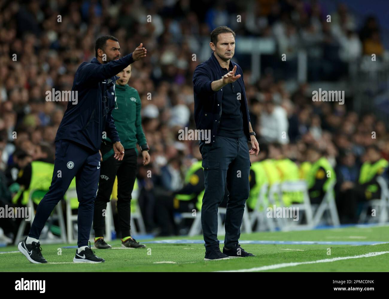 Chelsea caretaker manager Frank Lampard (right) and assistant Ashley ...