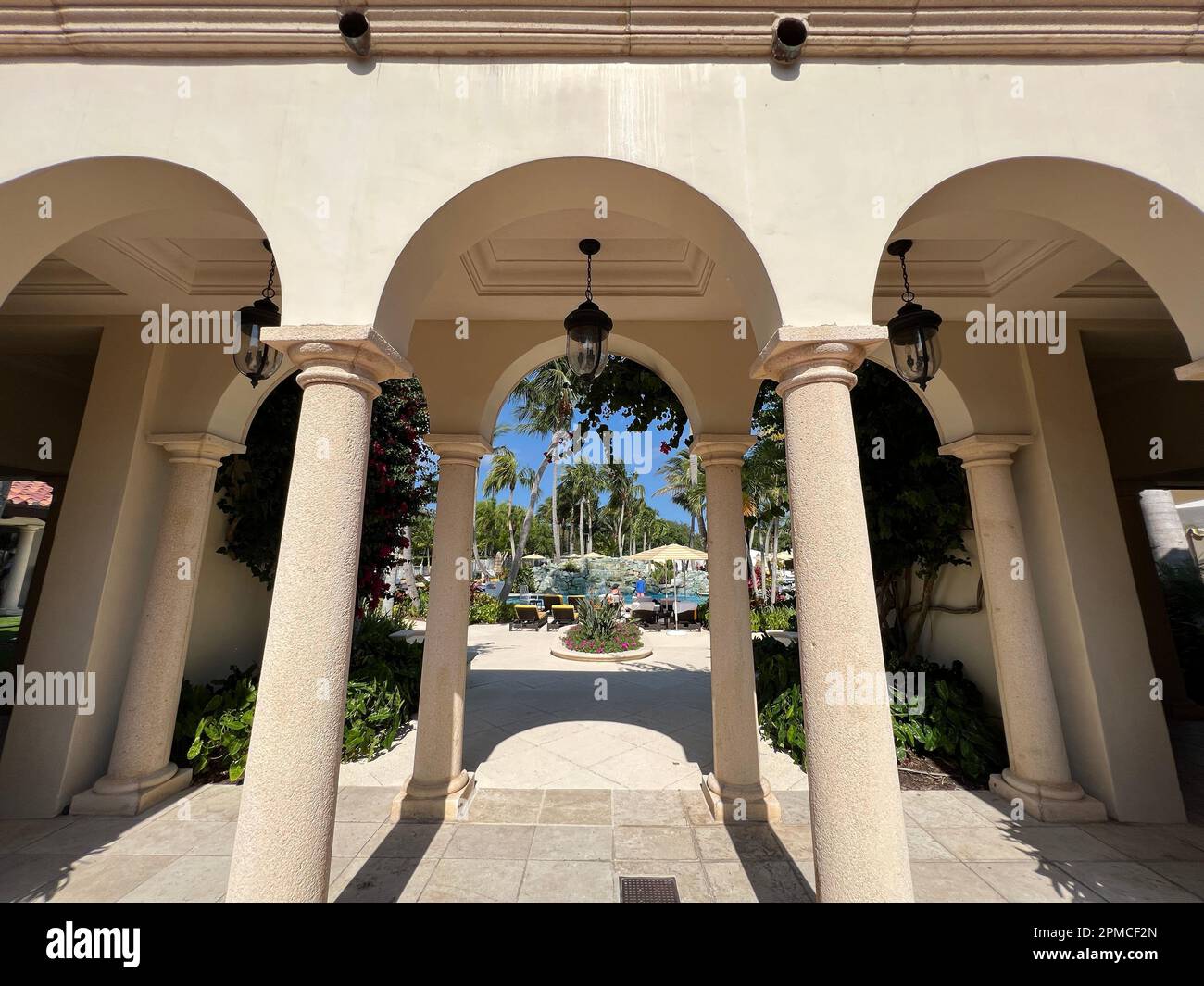 Jupiter, FL USA - March 12, 2023: The Swimming pool at Trump National ...