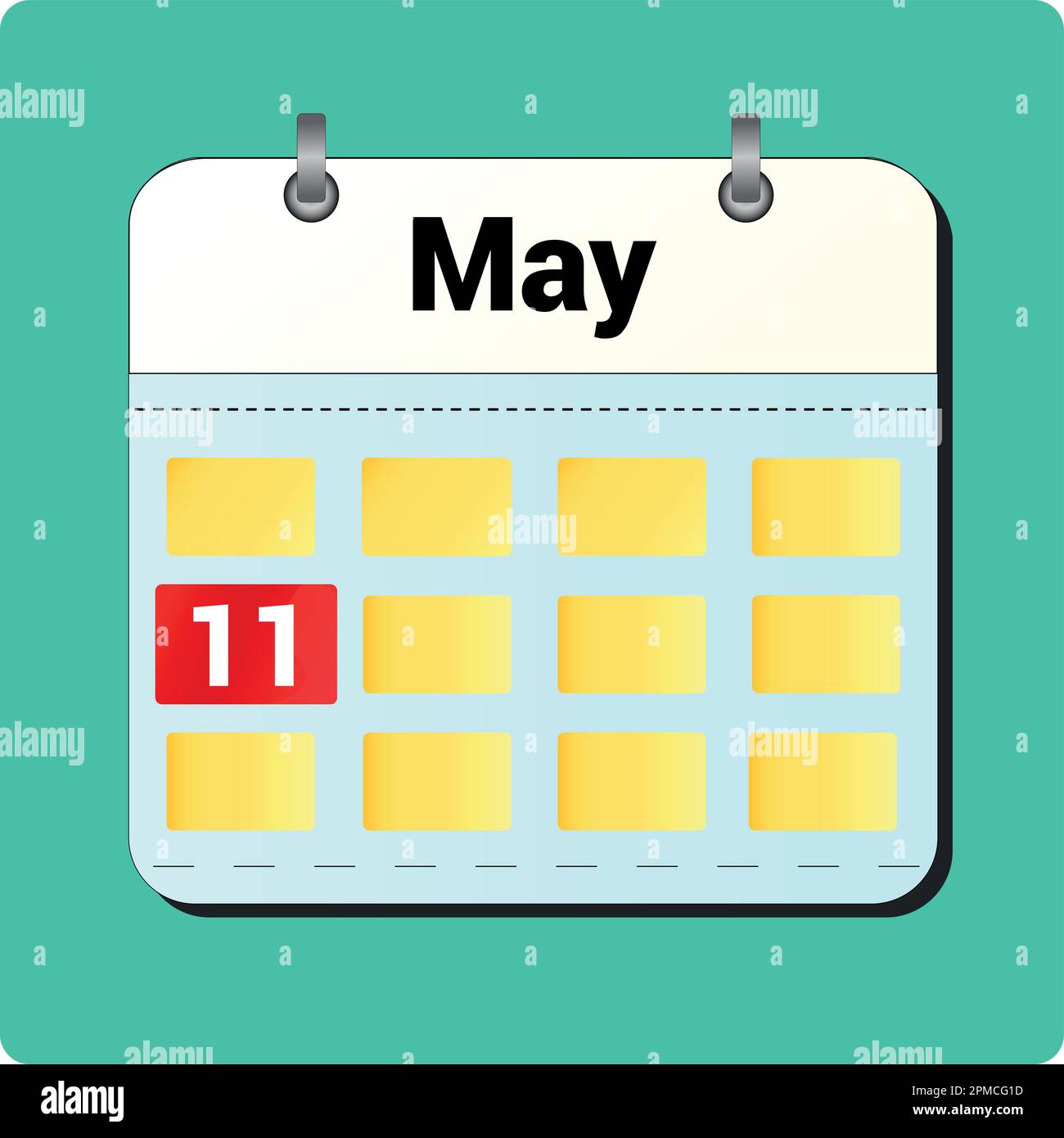 calendar vector drawing, date May 11 on the page Stock Vector Image ...
